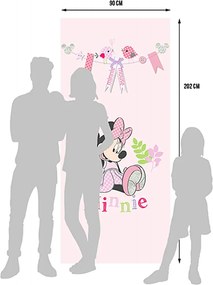 Dětská vliesová fototapeta na zed' Minnie Světle Růžová, Disney | 90 x 202 cm | DFTDNV 5489