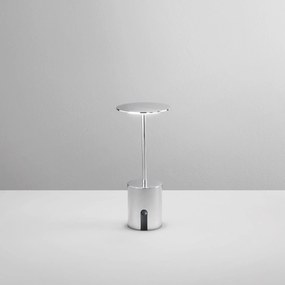 FAN LED-LIBERTY-CR Nabíjecí venkovní svítidlo LIBERTY LED TOUCH DIMM chrom 3000K IP44 baterie 4000 mAh bezdrátové + USB nabíjení - FANEUROPE