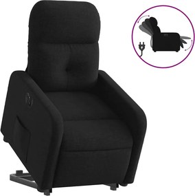 Elektrické zvedací polohovací křeslo černé textil 3206815
