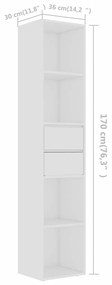 Knihovna Jaz - bílá | 36x30x171 cm