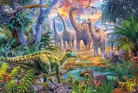 SCHMIDT Puzzle Dinosauři 4v1 v plechovém kufříku / 2x 60 a 2x 100 dílk