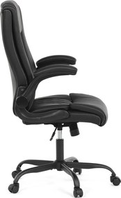 Autronic Kancelářská židle, černá ekokůže, taštičkové pružiny, kovový kříž, kolečka na tvrdé podlahy KA-Y344 BK