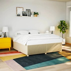 Rám postele bez matrace krémový 200 x 200 cm textil 3284762