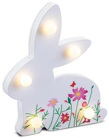 Velikonoční dekorace ZAJÍC s LED 10,5 x 12,5 cm
