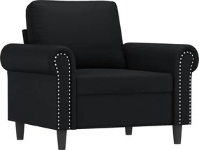 Křeslo s podnožkou černé 60 cm umělá kůže 3201200