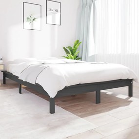 820553 vidaXL Rám postele šedý masivní borovice 160 x 200 cm