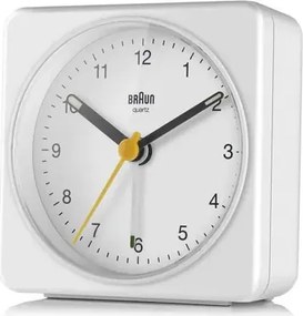 Braun BC03 bílá / Klasický budík / Analogový / 1x AA baterie