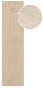 Béžový vlněný koberec běhoun 60x230 cm Zen Garden – Flair Rugs