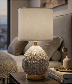 Světle šedá keramická stolní lampa s textilním stínidlem (výška 30,5 cm) Flavi – Mauro Ferretti