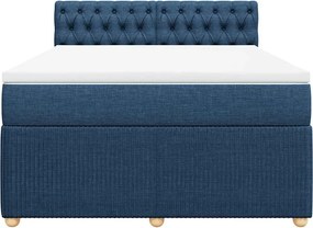 Box spring postel s matrací modrá 160x200 cm textil 3289820