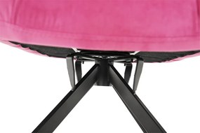 Designové otočné křeslo, růžová Velvet látka / černá, KOMODO