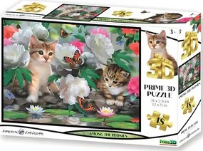 PRIME 3D Puzzle Mezi pivoňkami / 48 dílků / od 3 let