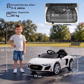AIYAPLAY Dětské elektrické auto 12V Dětské auto s dálkovým ovládáním Lithium-akumulátor 2 motory Plynulý start Zadní odpružení Bílá