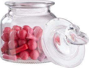 SWEET HEART Dóza skleněná srdce 650 ml