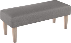 Dlouhá lavička 100x40cm barva šedá látka pletený vzor