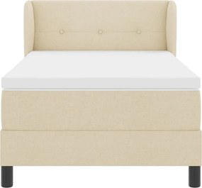Postel s boxspringem s čelo Krémová 100 x 200 cm textil 3340015