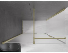 Mexen Velar, sprchový kout s posuvnými dveřmi 130 x 70 cm, 8mm sklo námraza, zlatá matná, 871-130-070-31-55
