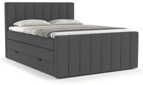 Šedá boxspring postel s úložným prostorem 180x200 cm Ruby – Maison de Rêve