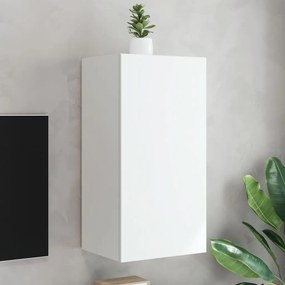 Nástěnná TV skříňka s LED osvětlením bílá 40,5 x 35 x 80 cm