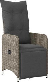 7dílný zahradní bistro set s poduškami šedý polyratan 3277171