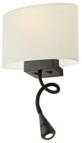 Redo Nástěnná LED lampa Enjoy, 1xE27 + LED 1W Barva: Černá, Barva stínidla: černá