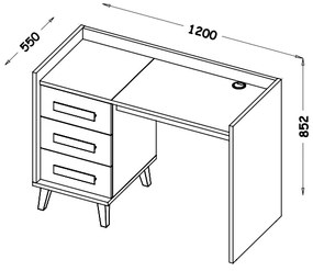 Studentský pokoj WINSOR 3, bílá/olše