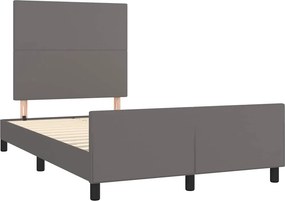 Rám postele s čelem šedý 120x200 cm umělá kůže 3125443