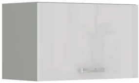 60 cm skříňka horní jednodveřová (otevírání nahoru) Barevné provedení: Bianca - Šedá / Bílý lesk
