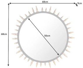 Černo-zlaté hliníkové závěsné zrcadlo Abus, 66 cm