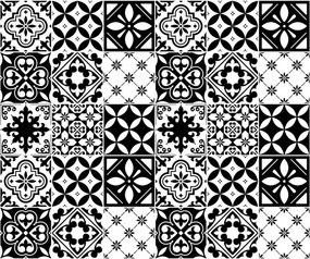 Sada 30 nástěnných samolepek Ambiance Decal Tiles Azulejos Rosario, 10 x 10 cm