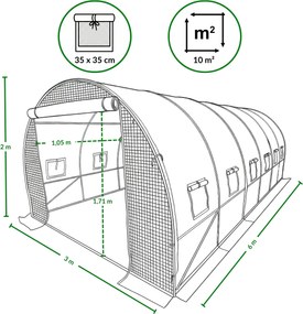 Velký fóliovník na zahradu VERNA 3 x 6 m