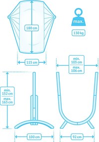 Marimex | Houpací sedačka se stojanem La Siesta Udine Organic, latte | 11640604