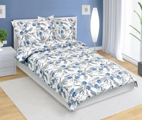 veratex Povlečení krepové modrý květ 140x200, 70x90 cm