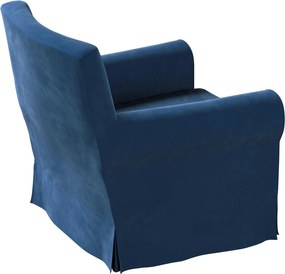 Potah na křeslo IKEA Ektorp Jennylund barva tmavě modrá látka lesklé, sametová