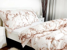 Písecké lůžkoviny Bavlněné povlečení Mramor hnědý 200x220 Zapínání: knoflík, Velikost polštáře: 70x90