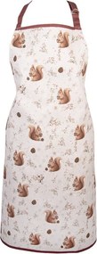 Béžová bavlněná zástěra s veverkami Tiny Squirrel - 70*85 cm