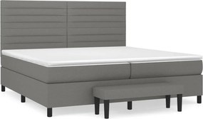 Box spring postel s matrací tmavě šedá 200x200 cm textil 3136702