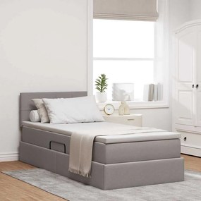 Postel s úložným prostorem a matrací Taupe 90 x 190 cm Samet 3370479