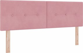 Postel s boxspringem s čelo Růžová 140 x 200 cm samet 3339181