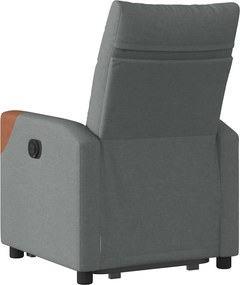 Zvedací polohovací křeslo tmavě šedé textil 3324007