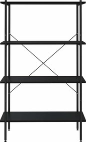 Policový regál se 4 policemi černý 80 x 40 x 130 cm 336343