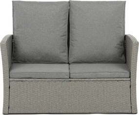 Zahradní sedací souprava AZS-A1523 GREY, polyratan, šedá (114 x 63) cm