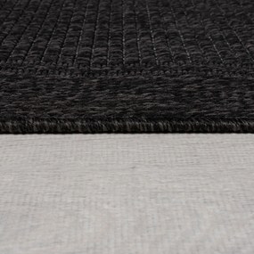 Kusový koberec Aruba Alfresco Weave Charcoal – na von aj na doma, 80x150, čierna, chodba / predsieň, Flair Rugs
