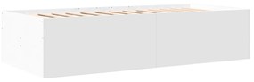 Válenda se zásuvkami bílá 90 x 190 cm kompozitní dřevo