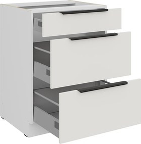 ARIA wh | dolní skříňka 60 D 3S zásuvková | 60 cm | PREMIUM BOX | bílá