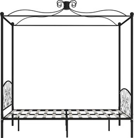 Rám postele s nebesy černý kovový 120 x 200 cm 284476