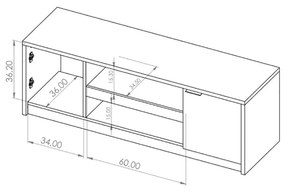 Obývací stěna DENVER mc | sestava A | 4 díly | dub monastery/černá lesk