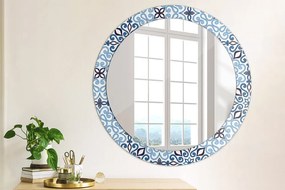 Kulaté dekorativní zrcadlo Modrý arabský vzor fi 80 cm
