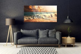 akrylový obraz Oceán Pláž Vlny Krajina 120x60 cm