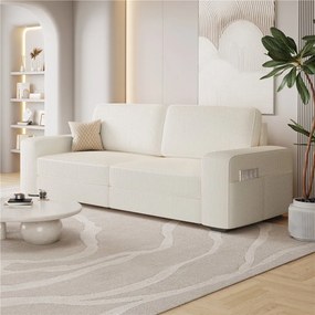 Pohovka Yaheetech – slonová kost, 212 cm (šířka) × 83,5 cm (hloubka) × 81,5 cm (výška), 100% polyester (257388835256)